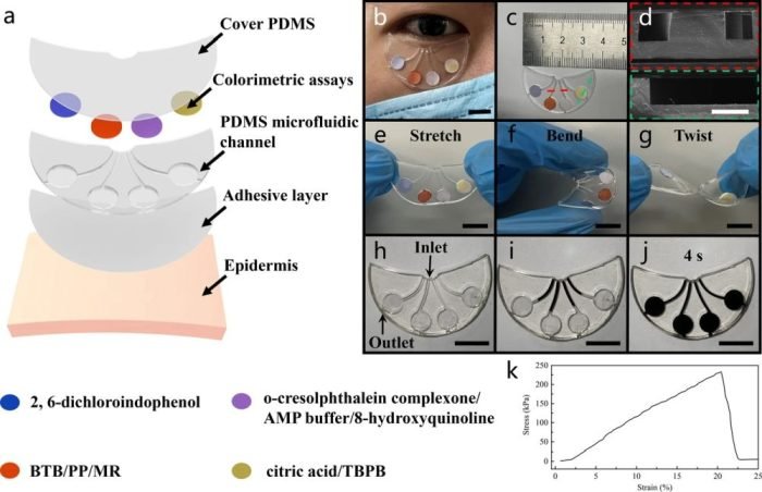 AI-Assisted Microfluidic Wearable Sensor for Tear Biomarkers